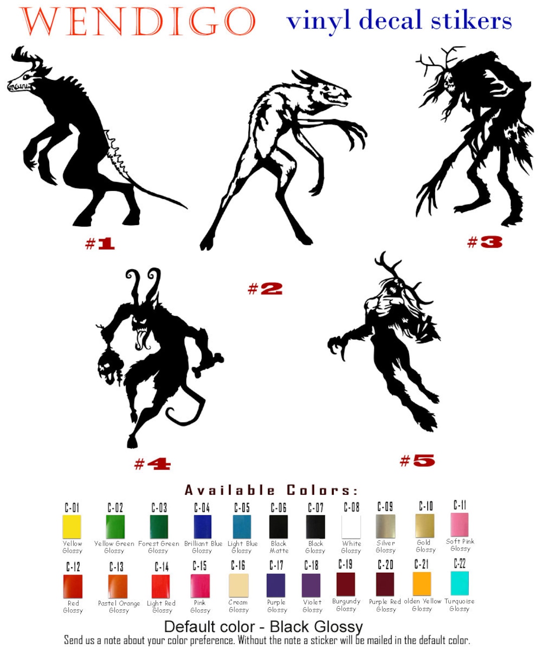 Wendigo Skinwalker Big Foot Vinyl Decal Sticker Car Wall Window Laptop ...