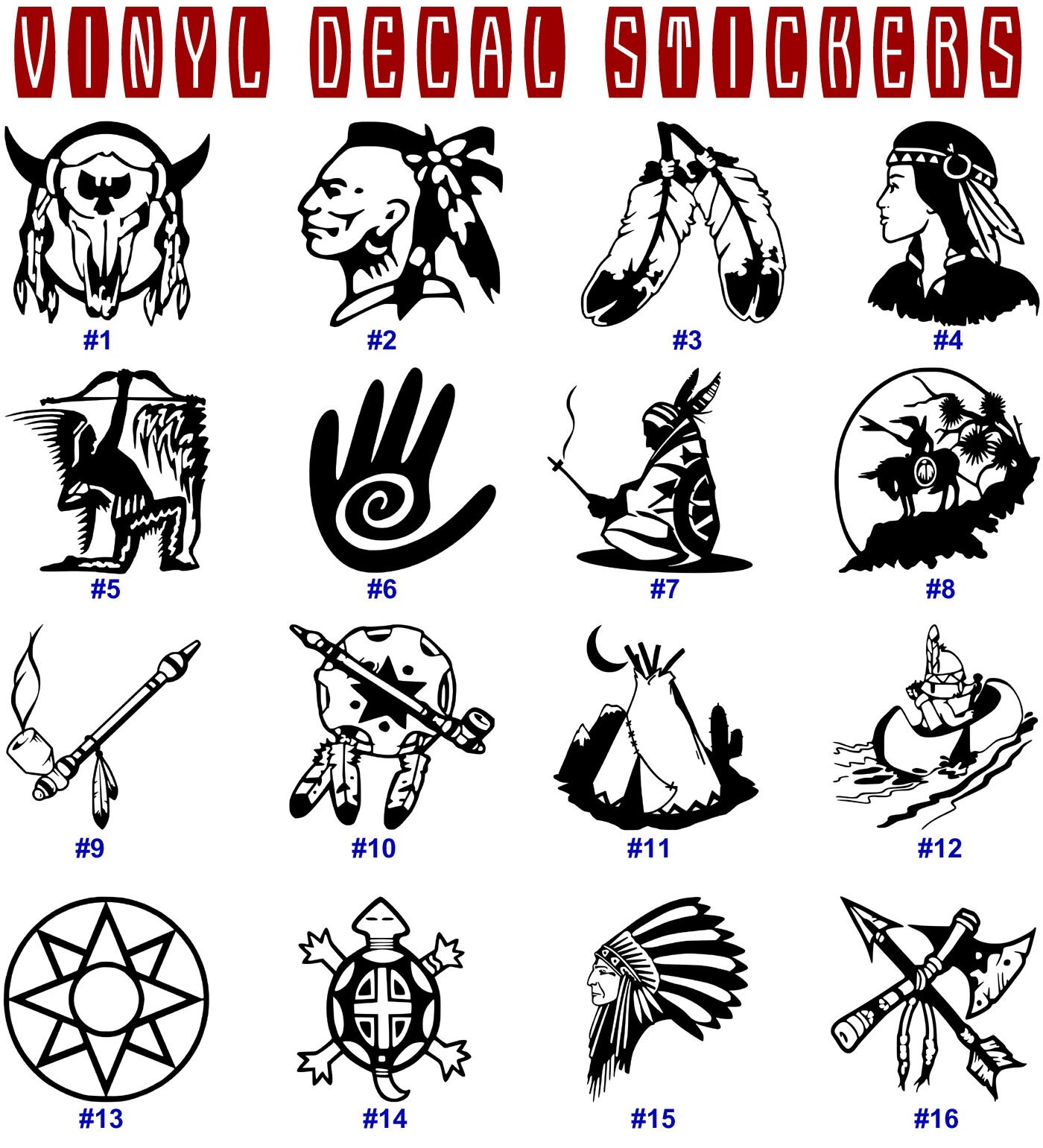 Whole Sale Bulk Native American Symbols Vinyl Decal Sticker Car Wall ...