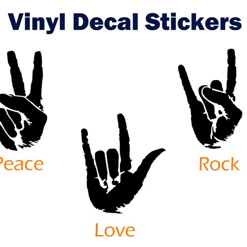 Rock on Hand Sign Di Cut Decal - Etsy