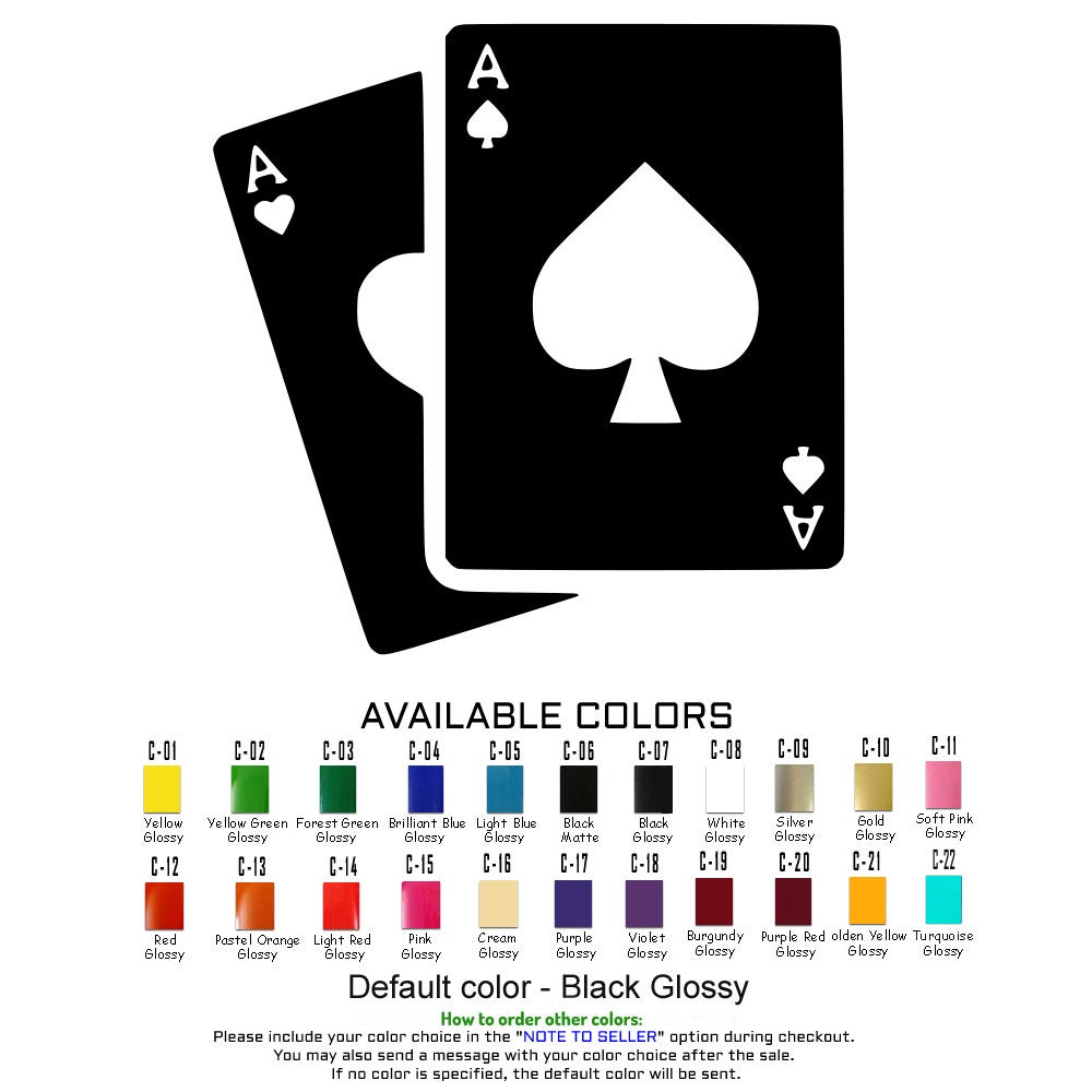 Play Cards Game Poker Royal Flush Vinyl Decal Sticker Car Wall Window ...