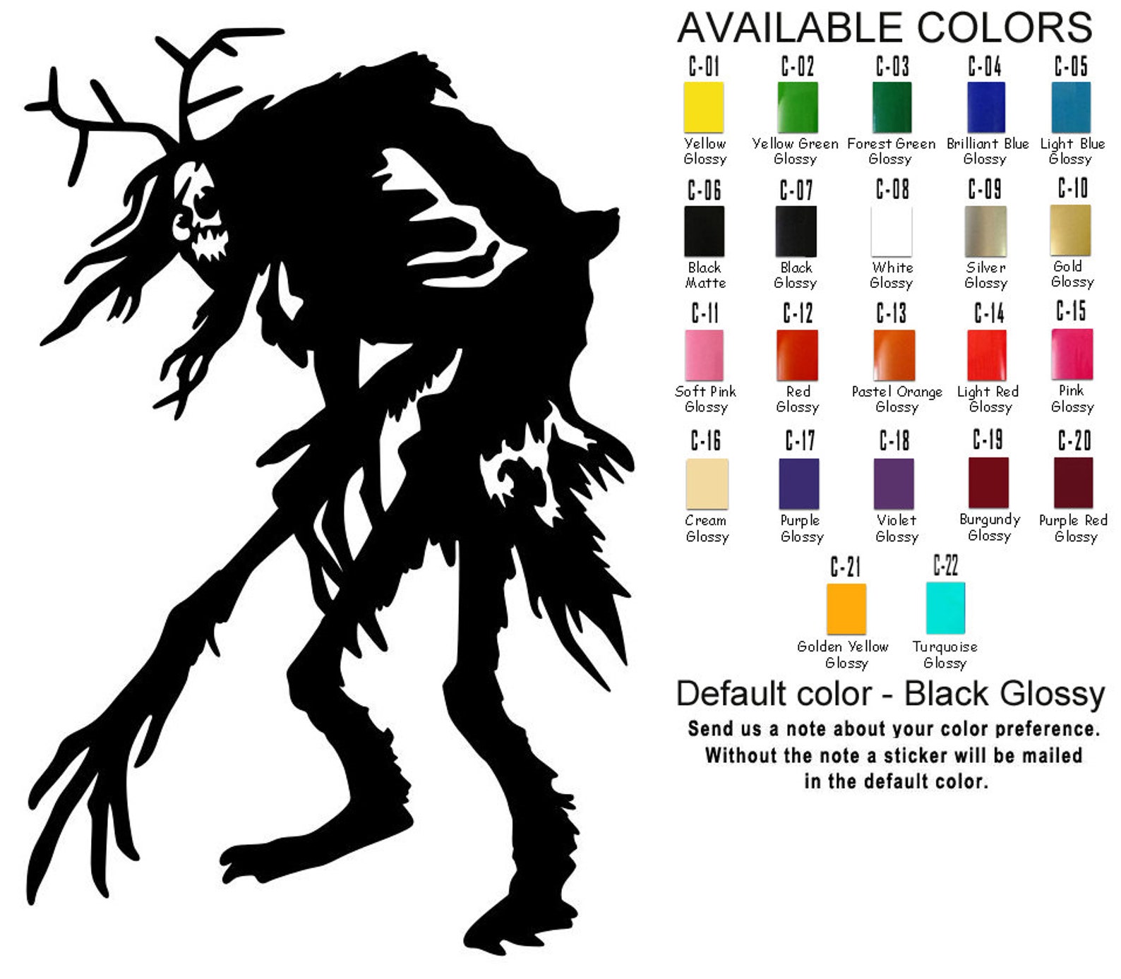 Wendigo Skinwalker Big Foot Vinyl Decal Sticker Car Wall Window Laptop ...