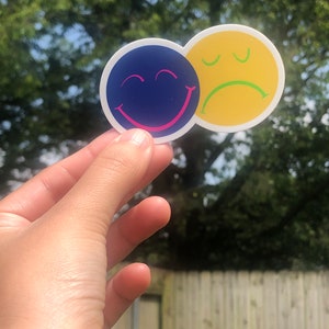 Happy Sad Sticker - Etsy