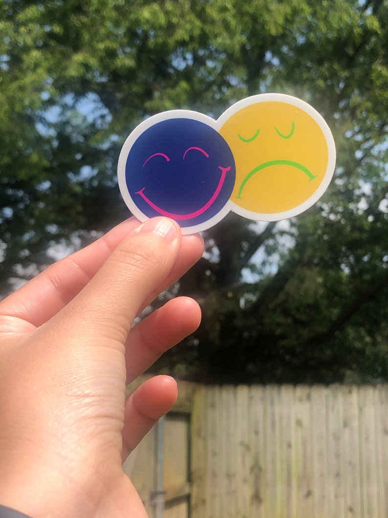 Happy Sad Sticker - Etsy