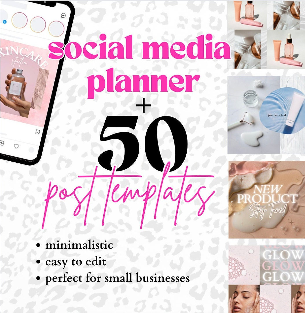 Social Media Planner Printable Bundle 50 Instagram Post Templates ...