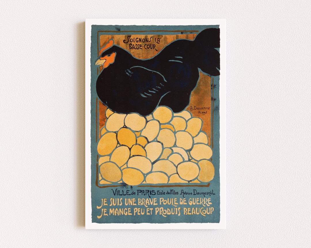 Downloadable Prints | French Poster | Rustic Kitchen Poster | Chicken ...