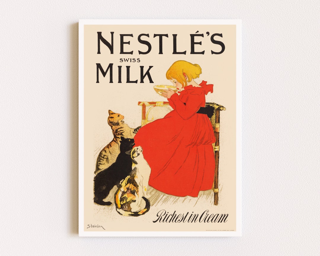 Downloadable Prints | Vintage Poster | Food Poster | Nestlé Milk Ad ...