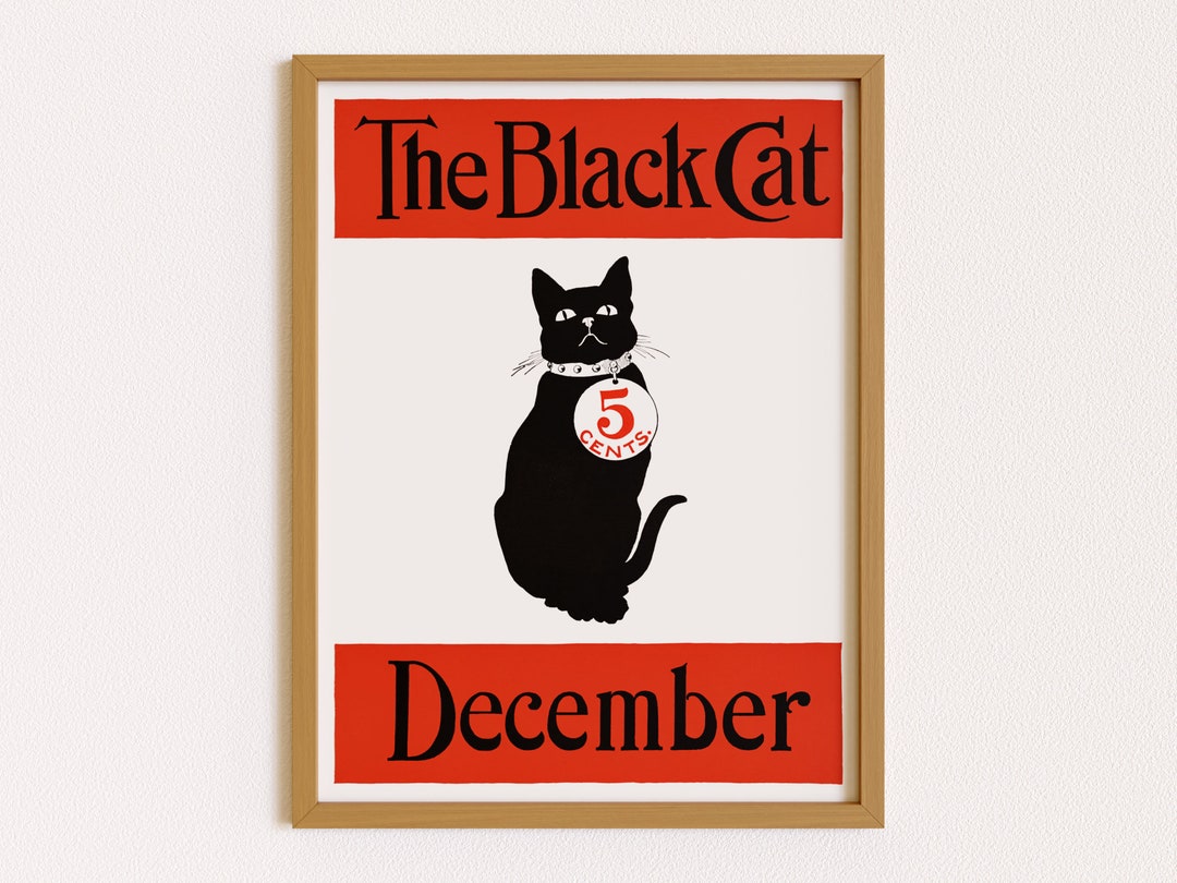 Downloadable Prints Cat Poster Ad Poster Black Cat Print - Etsy