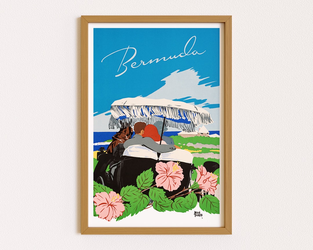 Downloadable Prints Travel Poster Bermuda Print Mid Century Print ...