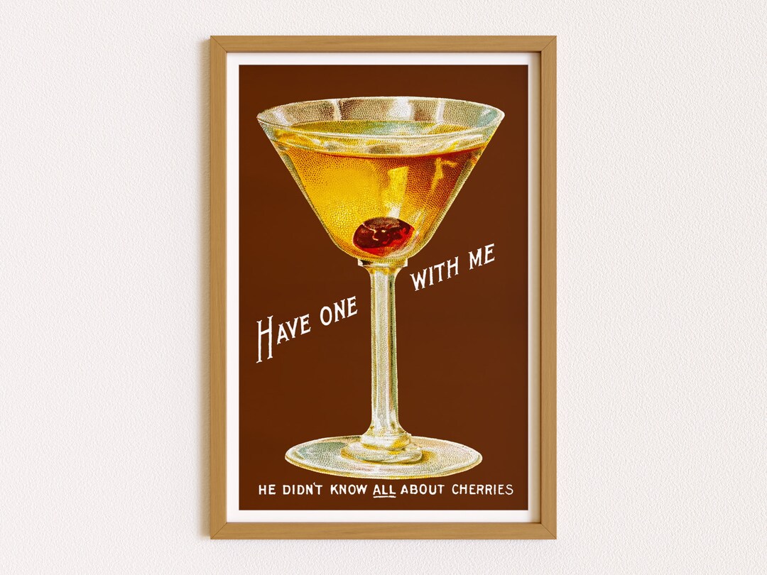 Downloadable Prints Cocktail Poster Retro Alcohol Poster Bar Art ...