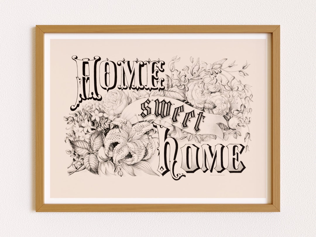 Downloadable Prints Home Sweet Home Vintage Illustration - Etsy