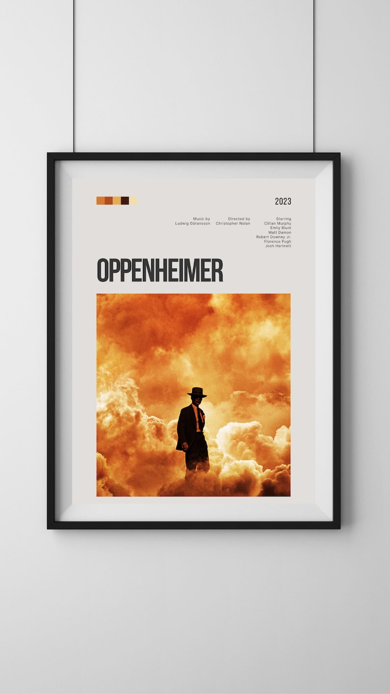 Oppenheimer Poster 2, Modern Movie Poster Print, Oppenheimer Movies ...