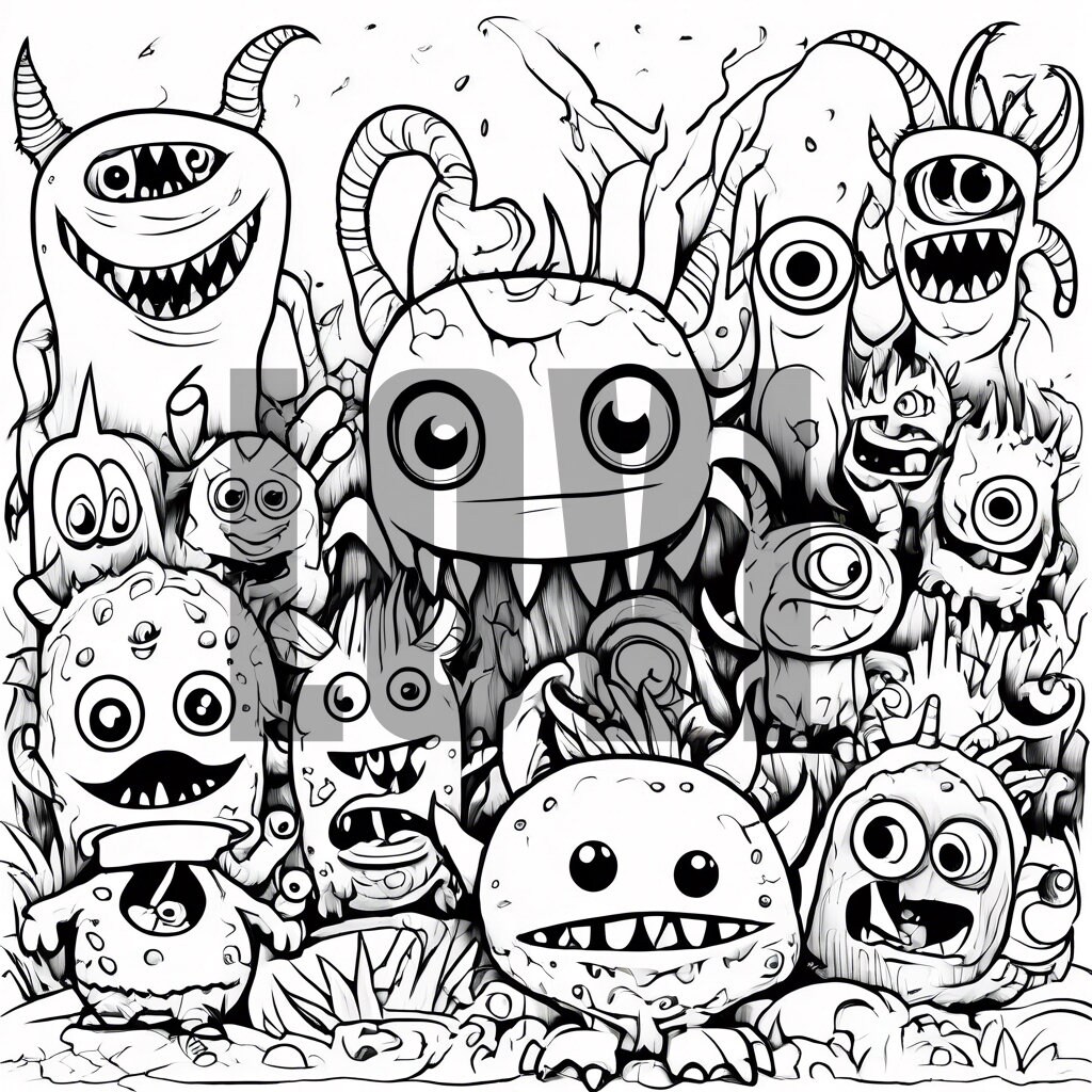 Monsters Coloring Book. 15 Pages. Livre De Coloriage. Monstres. Enfants ...