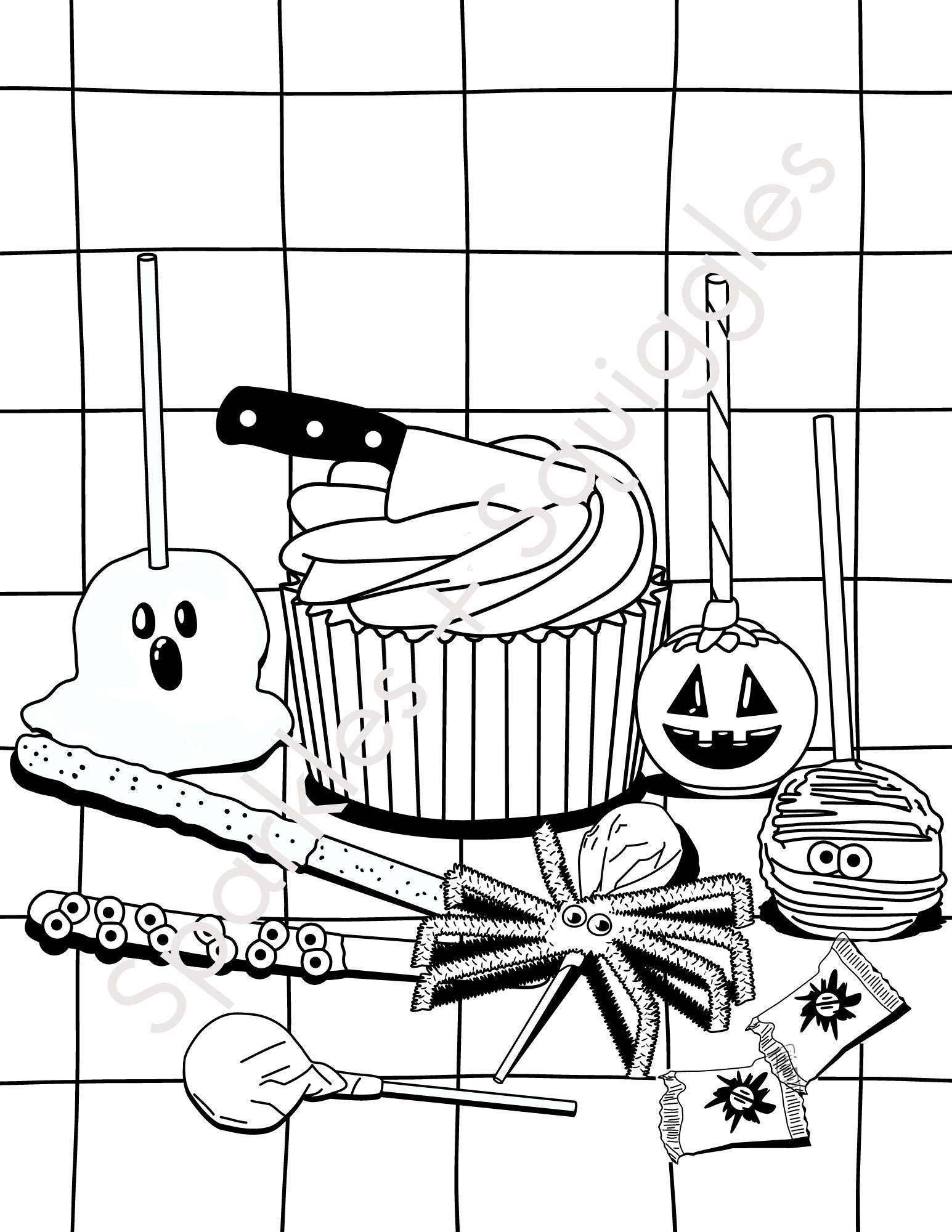 Halloween Coloring Pages Adult Printable Coloring Pages - Etsy