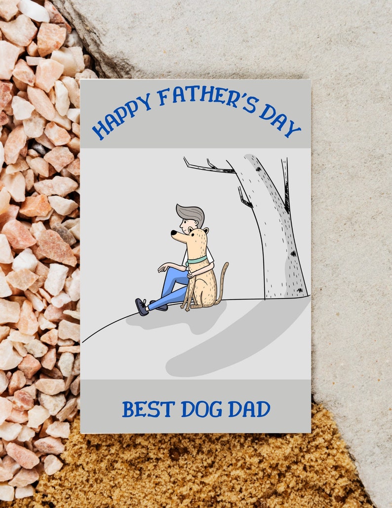 Father's Day Card to Dad From Dog Best Dog Dads Card I Love My Dog ...