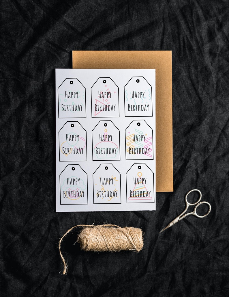 Happy Birthday Gift Tags Printable Birthday Party Birthday - Etsy