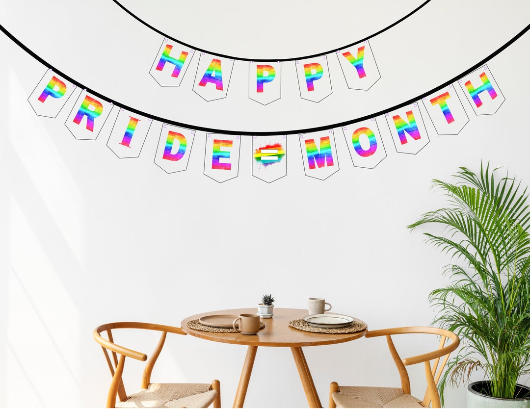 Pride Month Party Decoration Rainbow Equality Banner LGBTQ Equal Rights ...