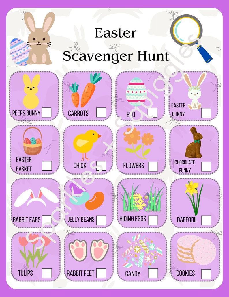 Easter Scavenger Hunt Printable for Kids | Easter Game Instant Download ...