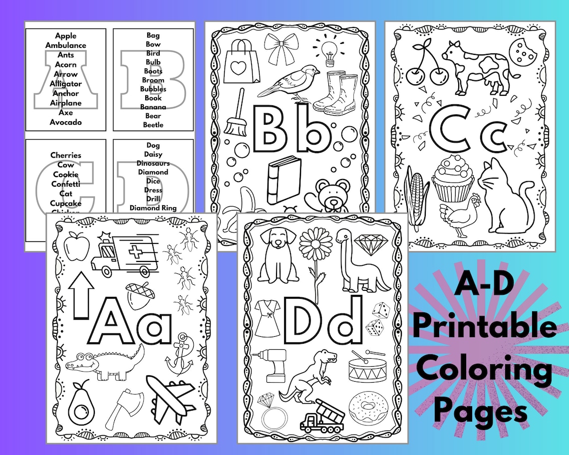 ABC Coloring Pages Printable Alphabet Coloring Worksheets for Kids ...
