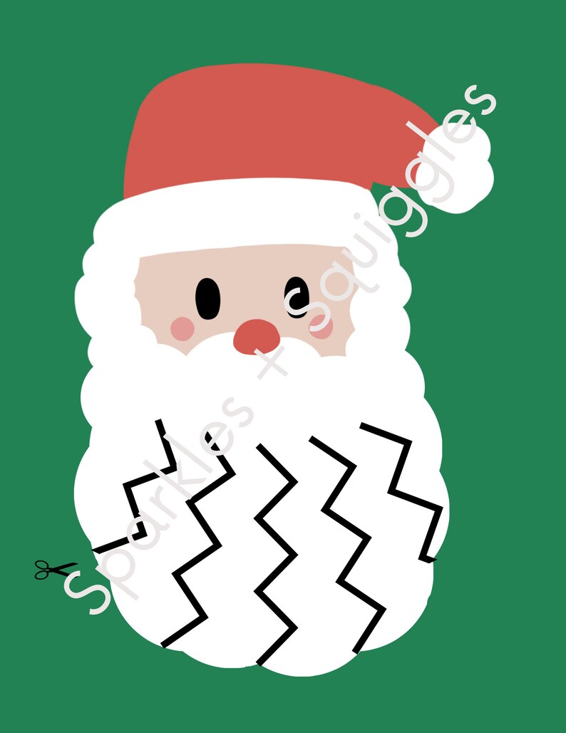 Christmas Santa's Beard Cutting Activity Scissor Skills Printable ...