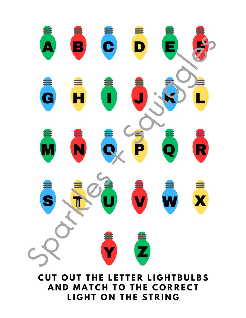 Letter Matching Christmas Theme Activity ABC Lower Case Upper Case ...