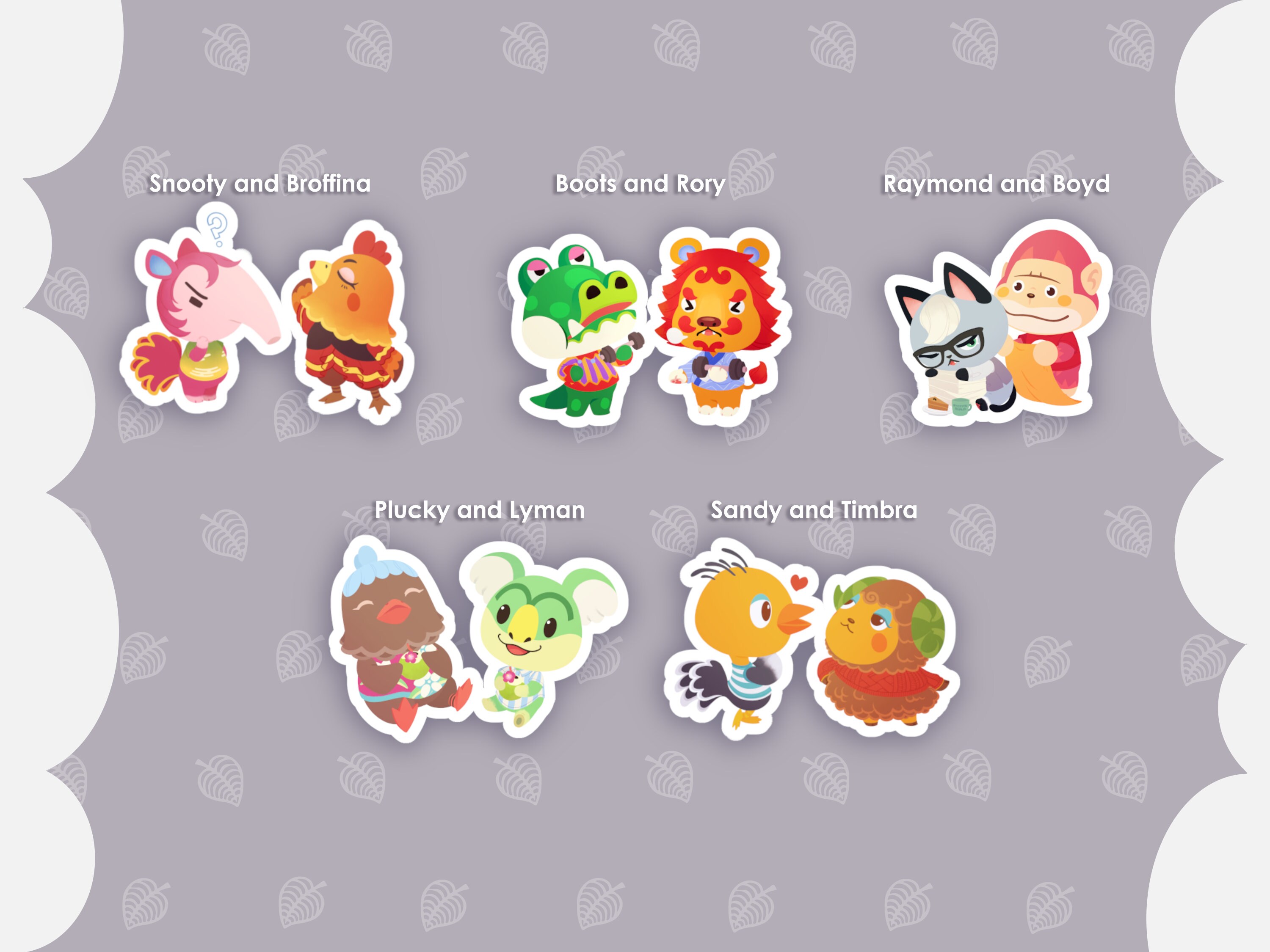 ACNH collection DUOS matte vinyl stickers | Etsy