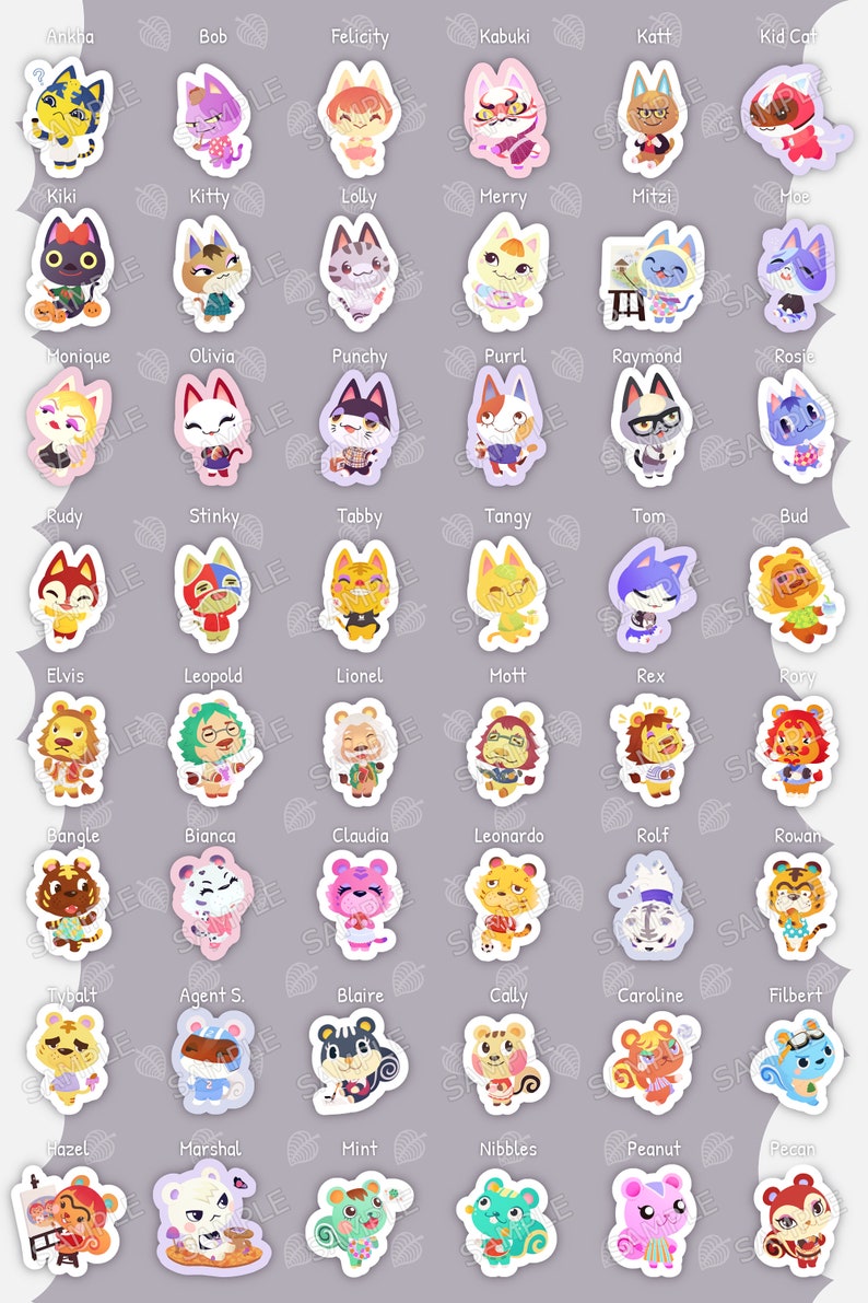 Matte Vinyl Sticker ACNH Villagers and Npcs 418 Different - Etsy Australia