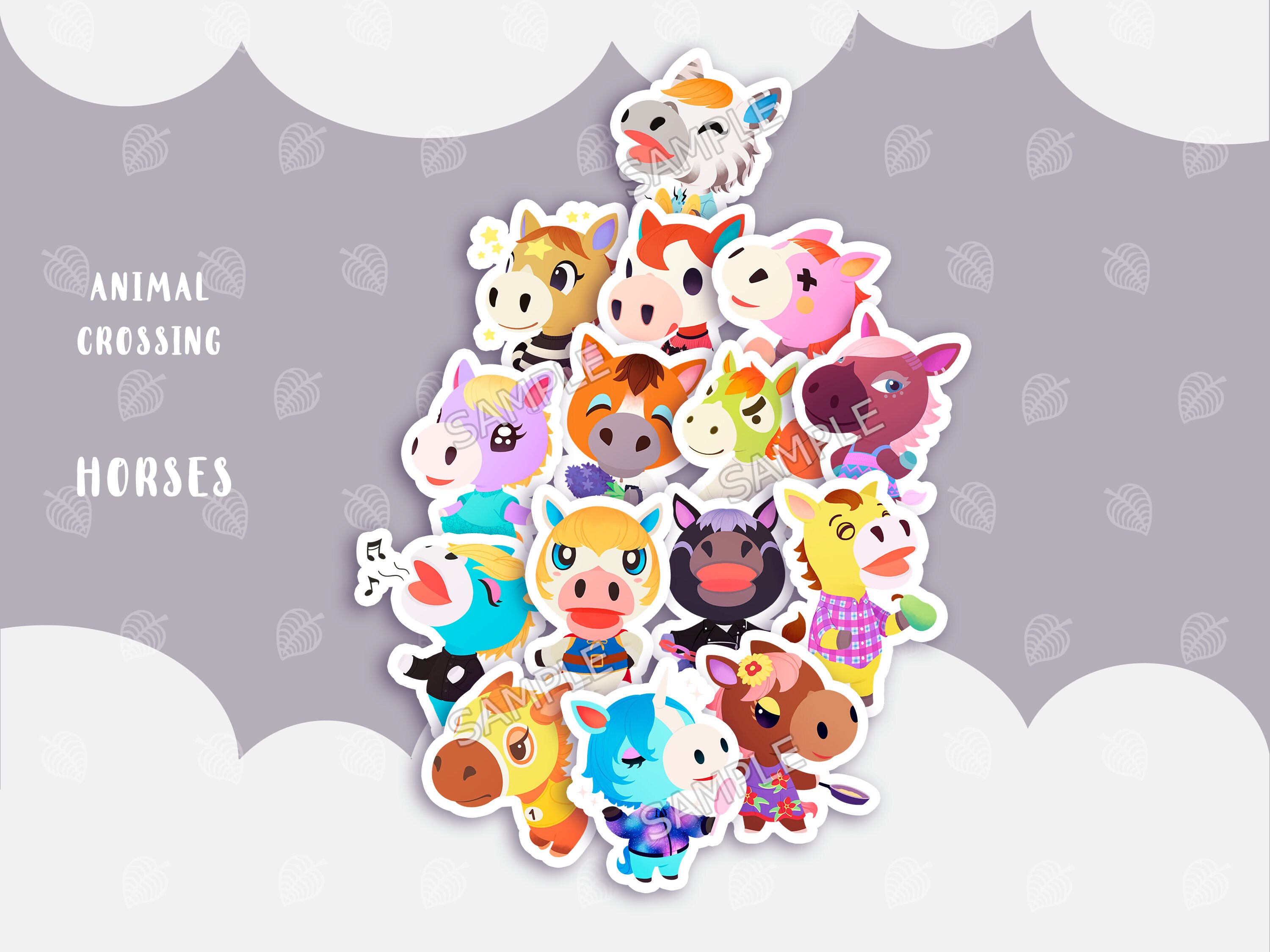 ACNH Kollektion HORSES matte Vinyl Sticker | Etsy