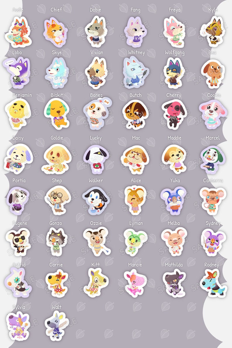 Matte Vinyl Sticker ACNH Villagers and Npcs 418 Different - Etsy Australia