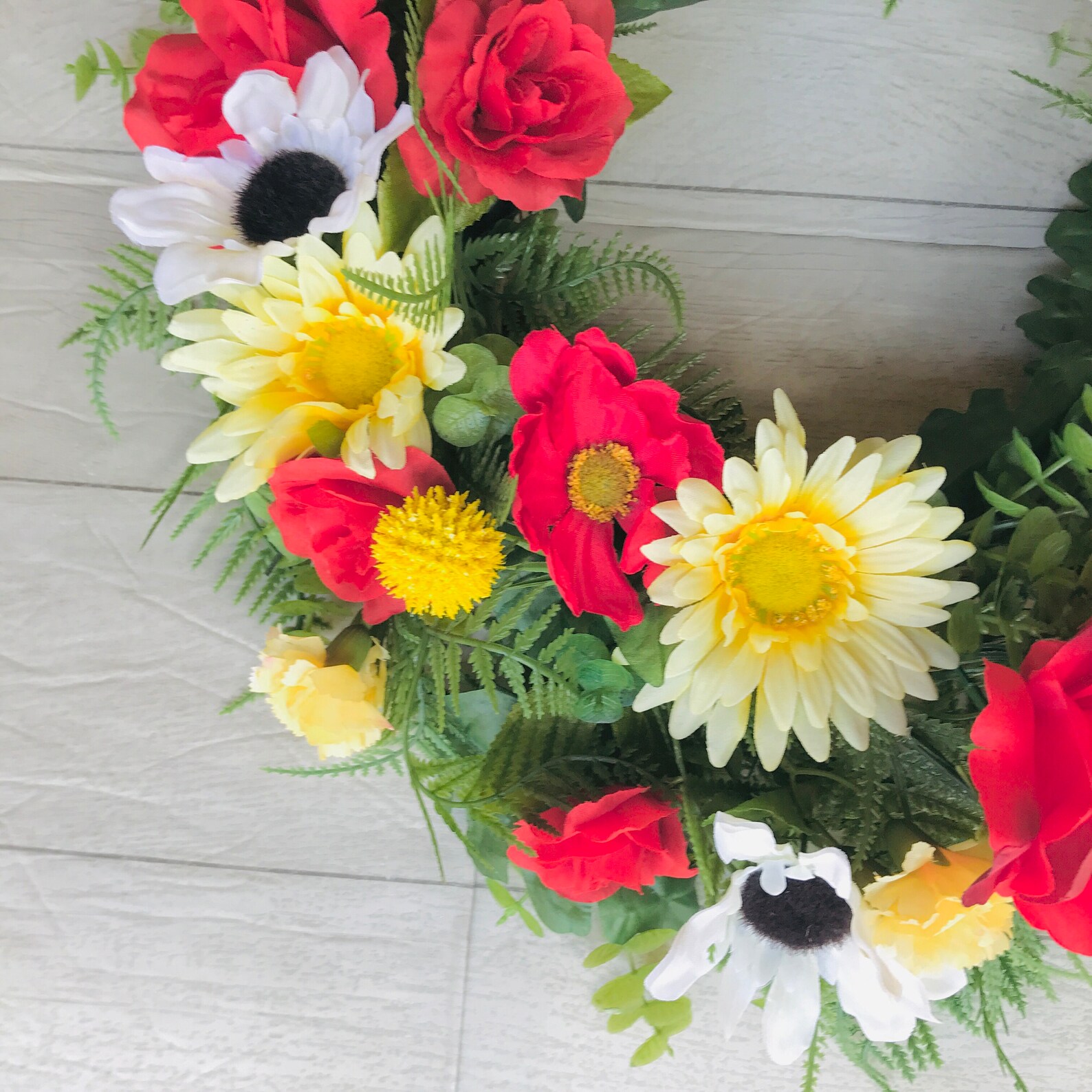 Red and Yellow Poppy Sunflower & Daisy Spring Summer Front | Etsy