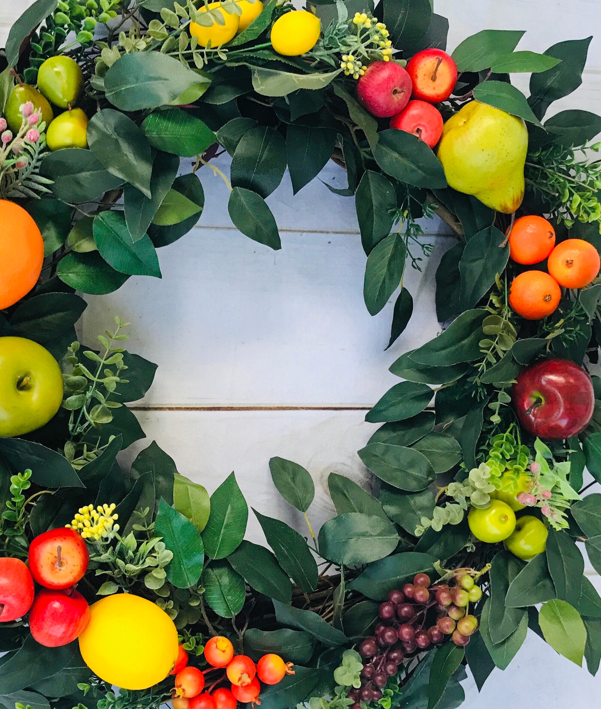 Fall Fruit Front Door Wreath, Apple Lemon, Williamsburg Farmers Market ...