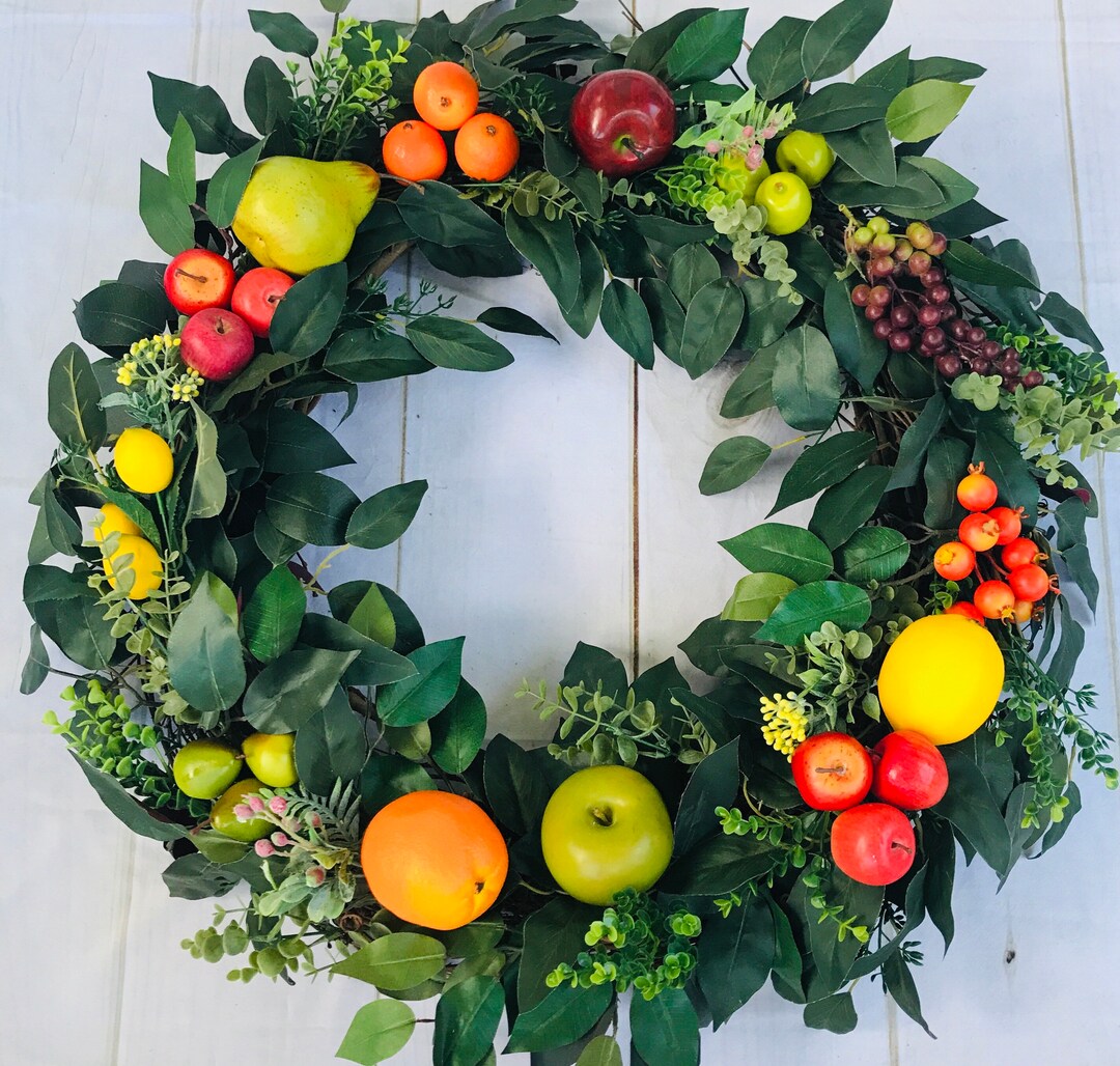 Fall Fruit Front Door Wreath, Apple Lemon, Williamsburg Farmers Market ...