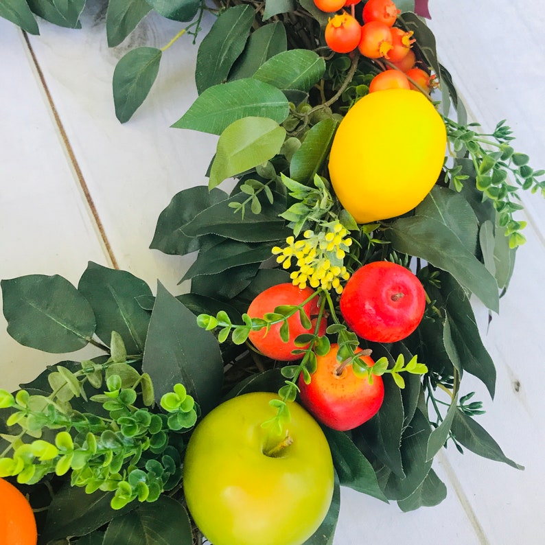 Fall Fruit Front Door Wreath Apple Lemon Large Williamsburg - Etsy
