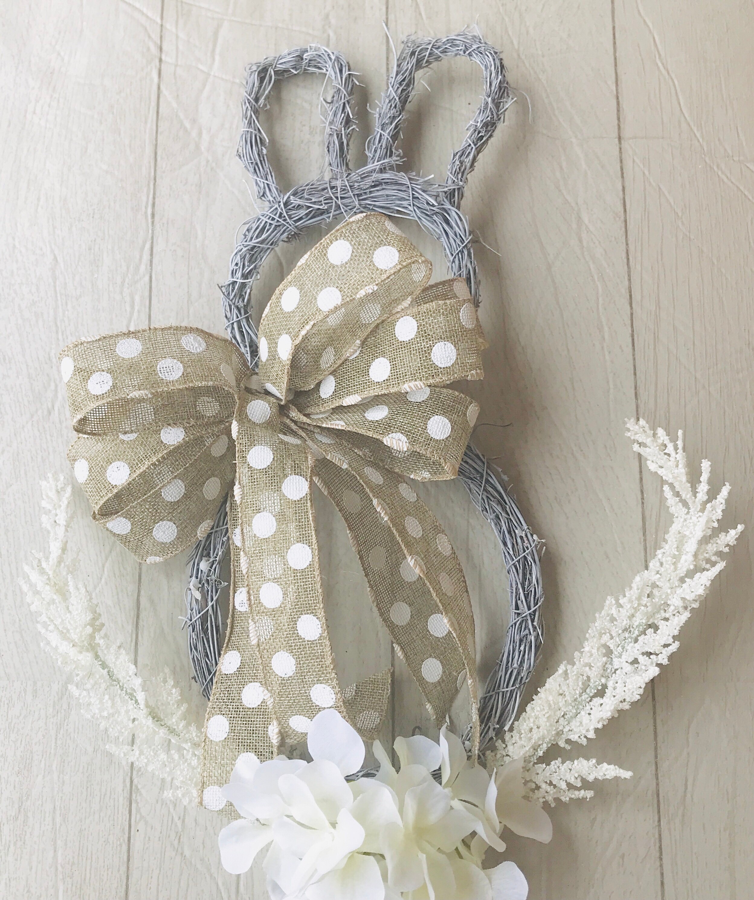 Neutral Gray Easter Bunny Front Door Wreath Mini White Rabbit - Etsy