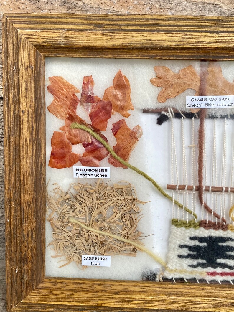 Navajo Dye Color Chart, Native American Plant Dye Chart Framed, Navajo ...