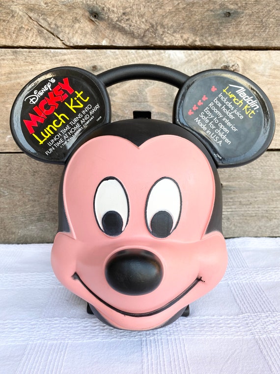 Mickey Mouse Head Lunch Box With Juice Box Holder, Vi… - Gem