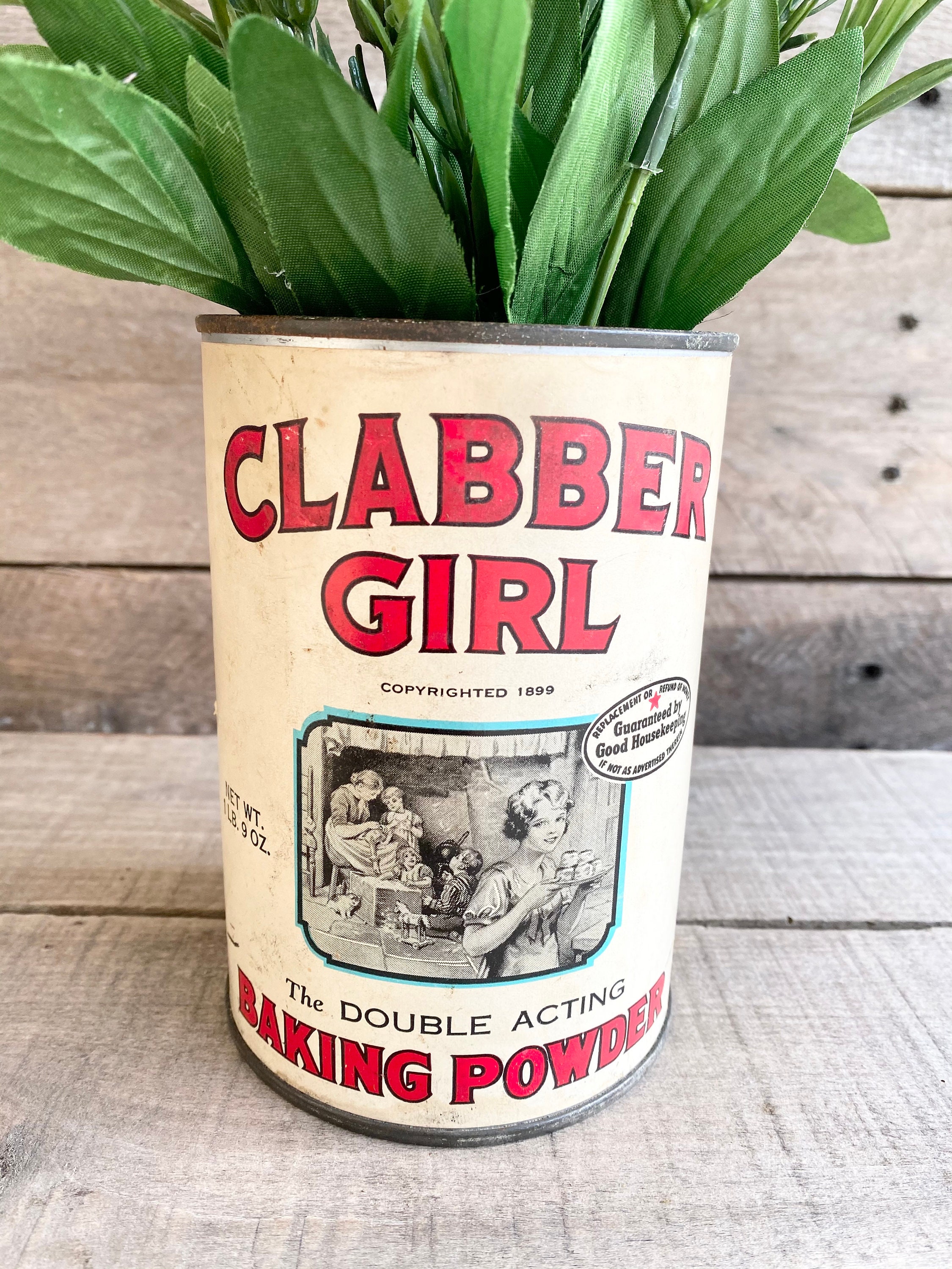 Clabber Girl Baking Powder Can Flower Arrangement, Blue Astilbe ...