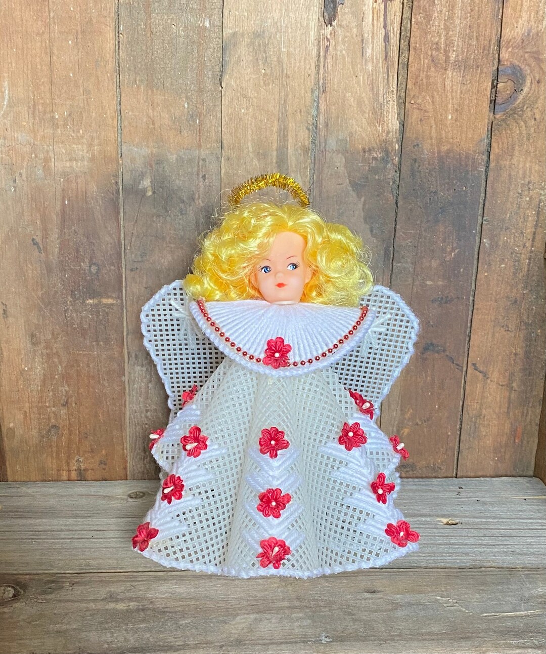 Plastic Canvas Angel, Vintage Handmade Angel - Etsy