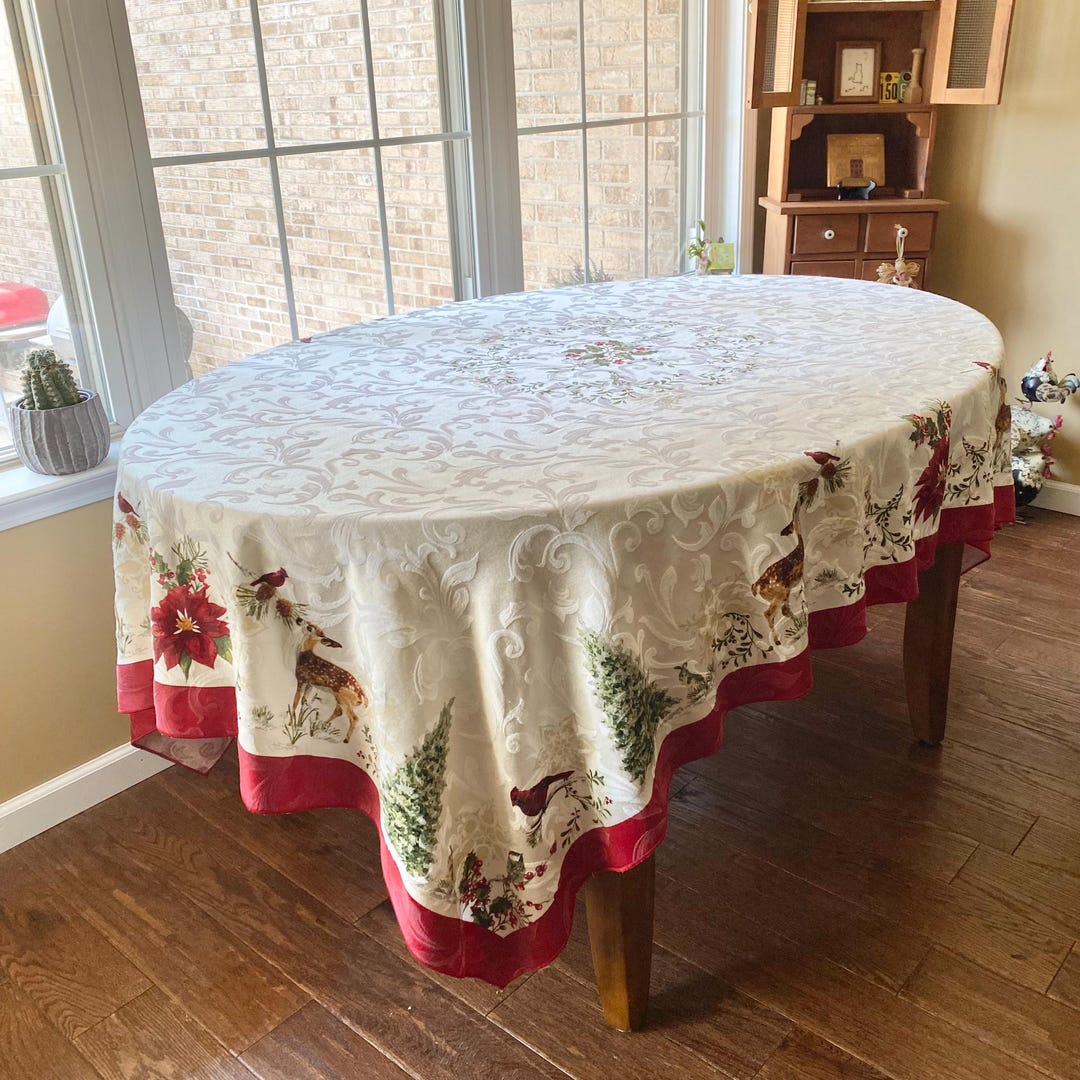 Christmas Tablecloth, Better Homes and Gardens Tablecloth, Vintage ...