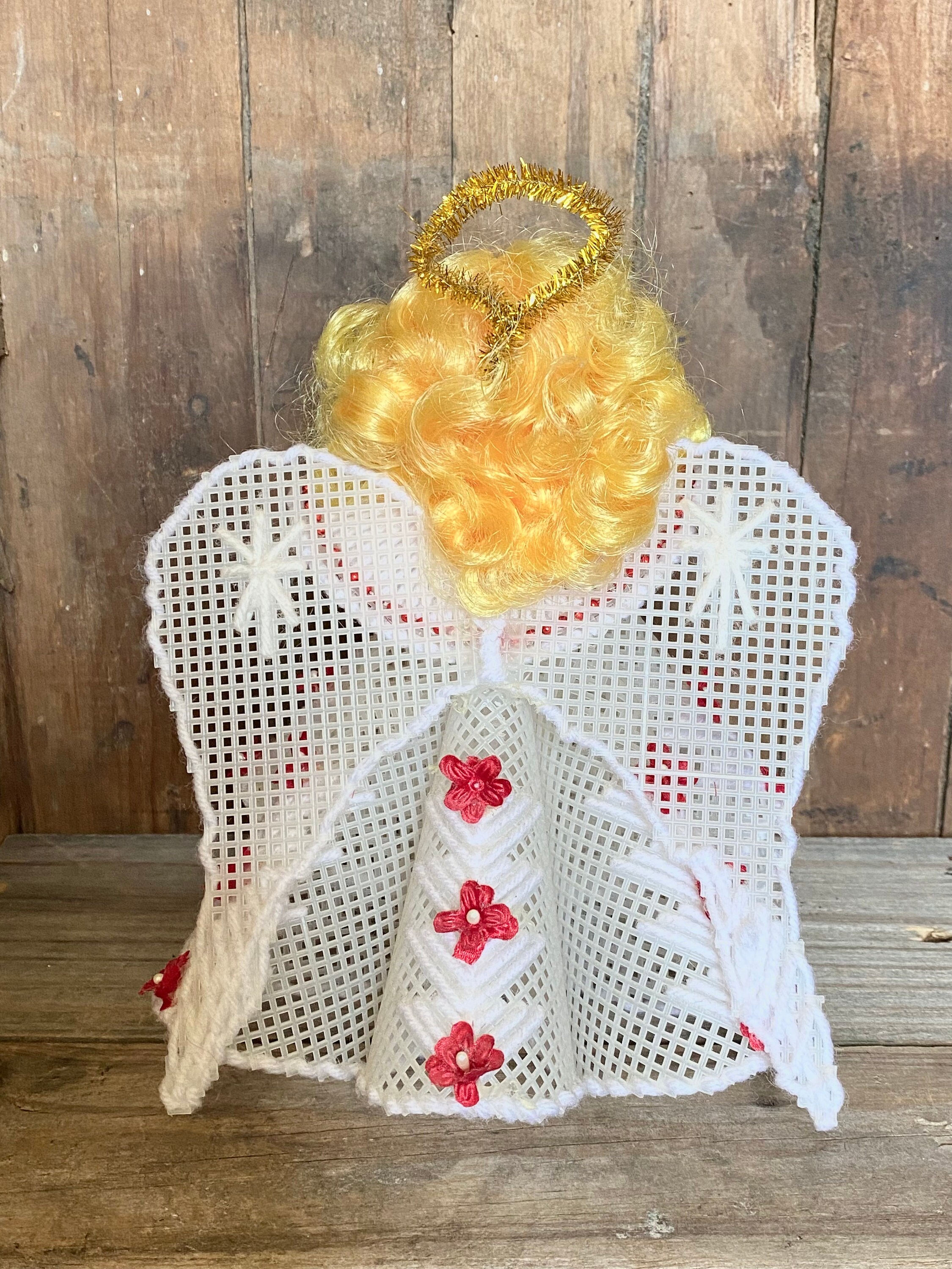 Plastic Canvas Angel, Vintage Handmade Angel - Etsy