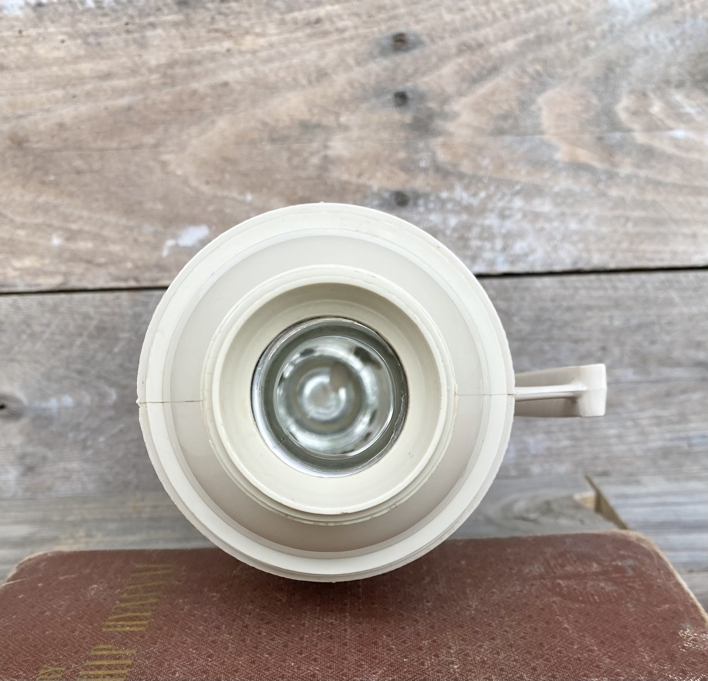 Red and Beige THERMOS , Vintage Insulated Thermos, Quart Size Thermos ...