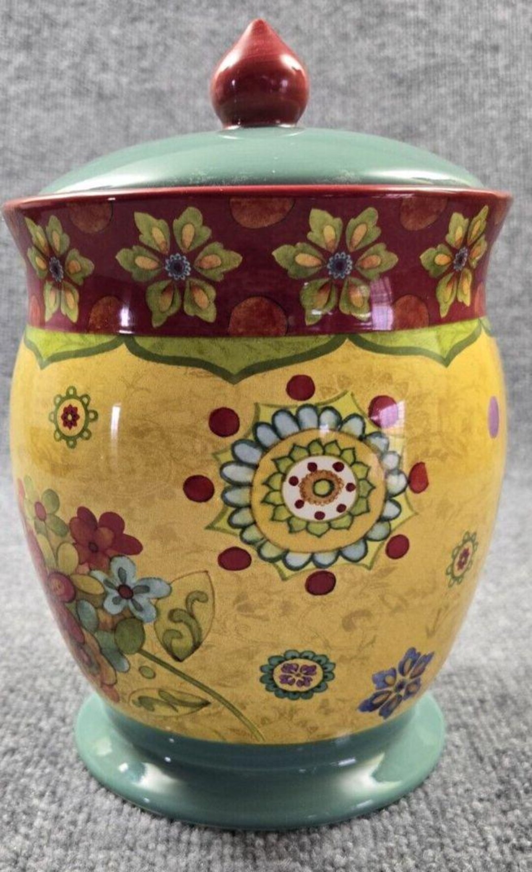 Vintage Certified International Tunisian Sunset Cookie Jar Ceramic Sue Zipkin - Etsy