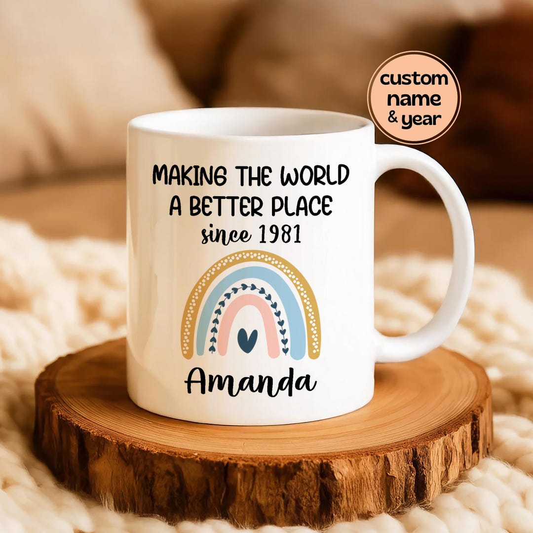 45th Birthday Gift: Personalized Turning 45 Mug, Since 1981 - Etsy
