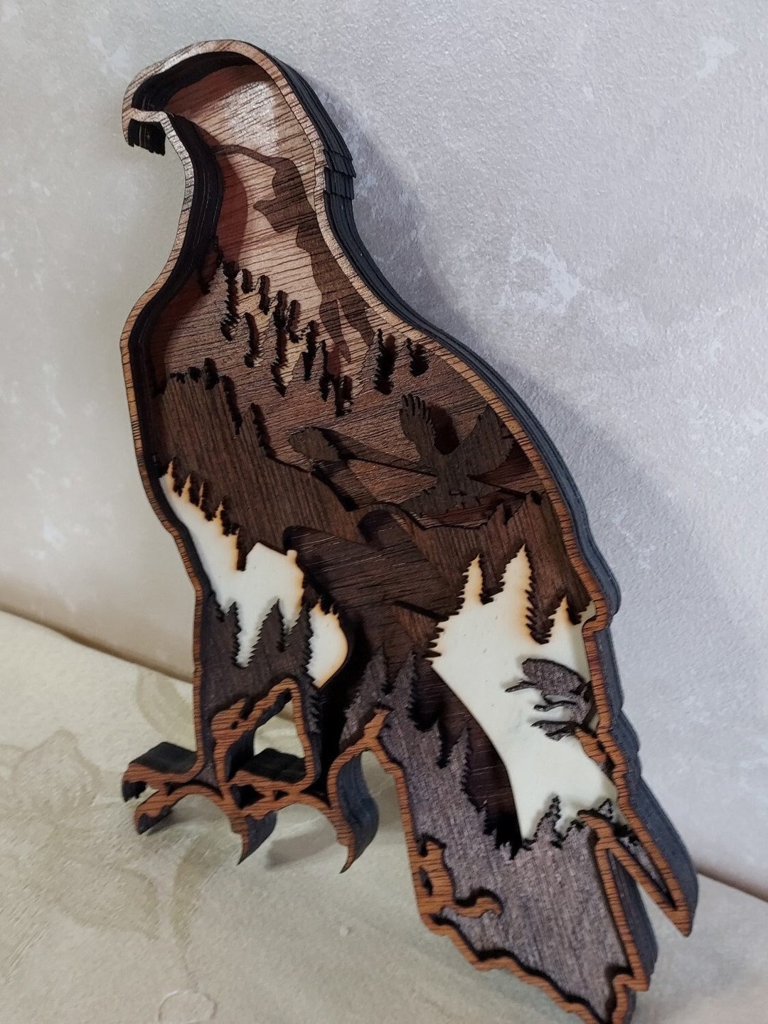 3D Eagle Layered Art | Wooden Layer Art | Wood Cutout | Laser Cut Gifts ...