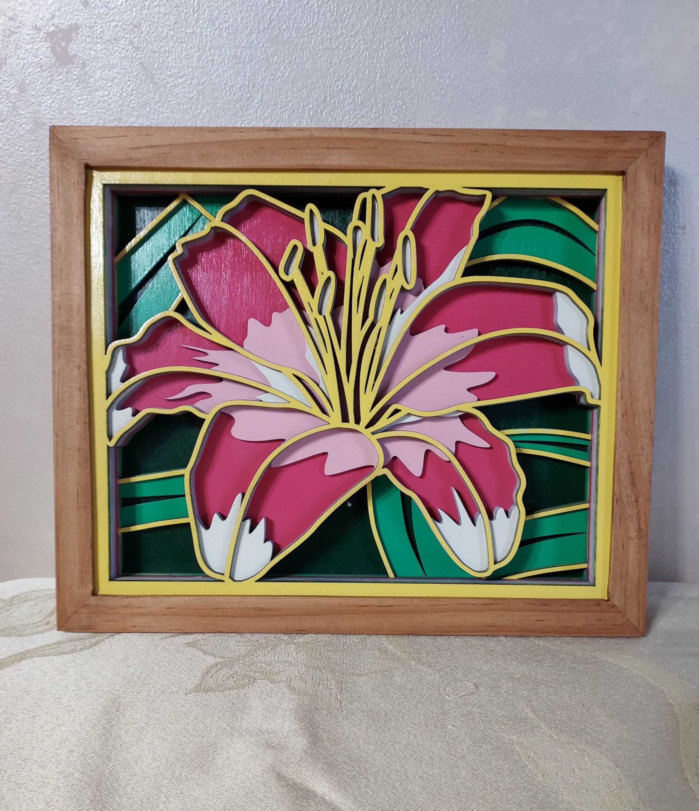 3D Lily Layered Art | Wooden Layer Art | Wood Cutout | Laser Cut Gifts ...