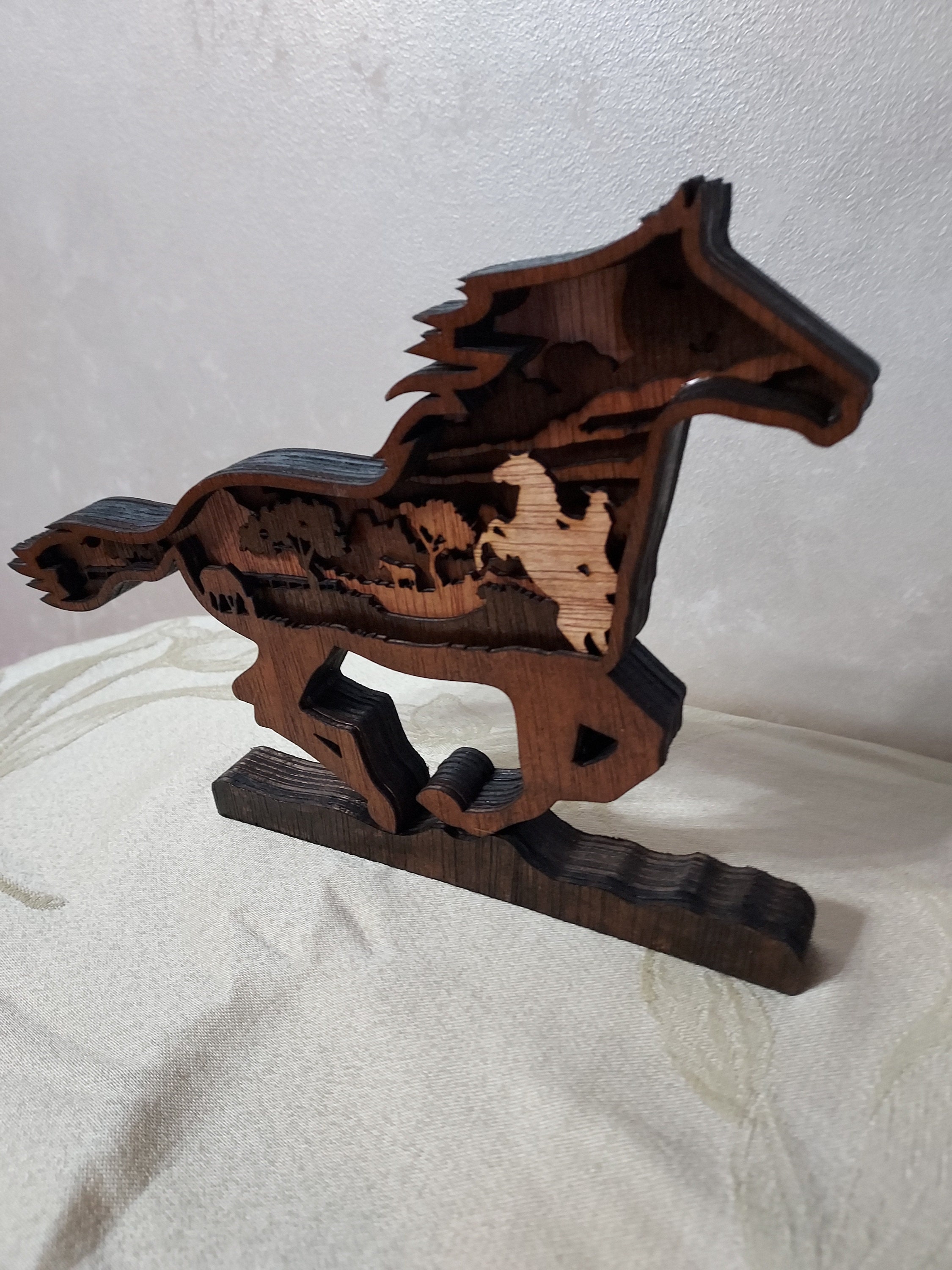3D Horse Layered Art Wooden Layer Art Wood Cutout Laser Cut Gifts Gifts ...