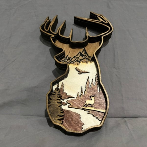 Wood Deer - Etsy