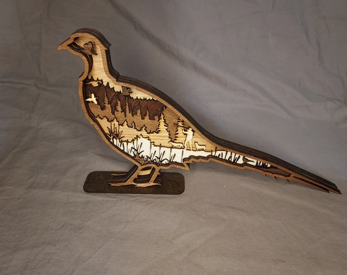 3D Pheasant Layered Art Wooden Layer Art Wood Cutout Laser Cut Gifts ...