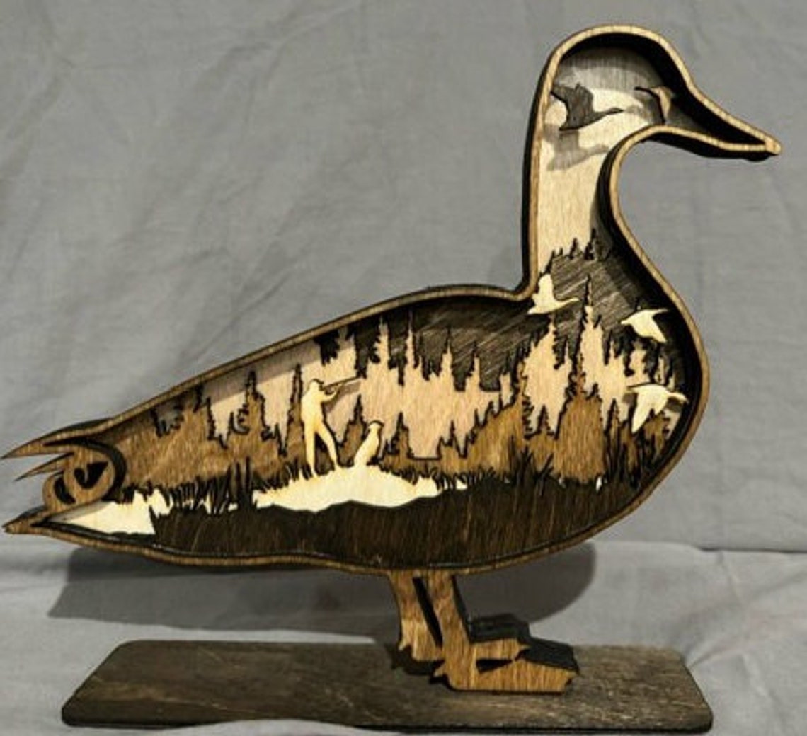 3D Duck Layered Art Wooden Layer Art Wood Cutout Laser Cut Gifts Gifts ...