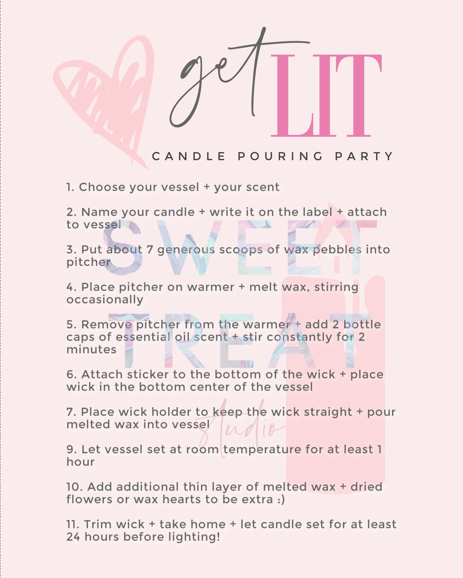 Candle Pouring Party Instructions - Etsy