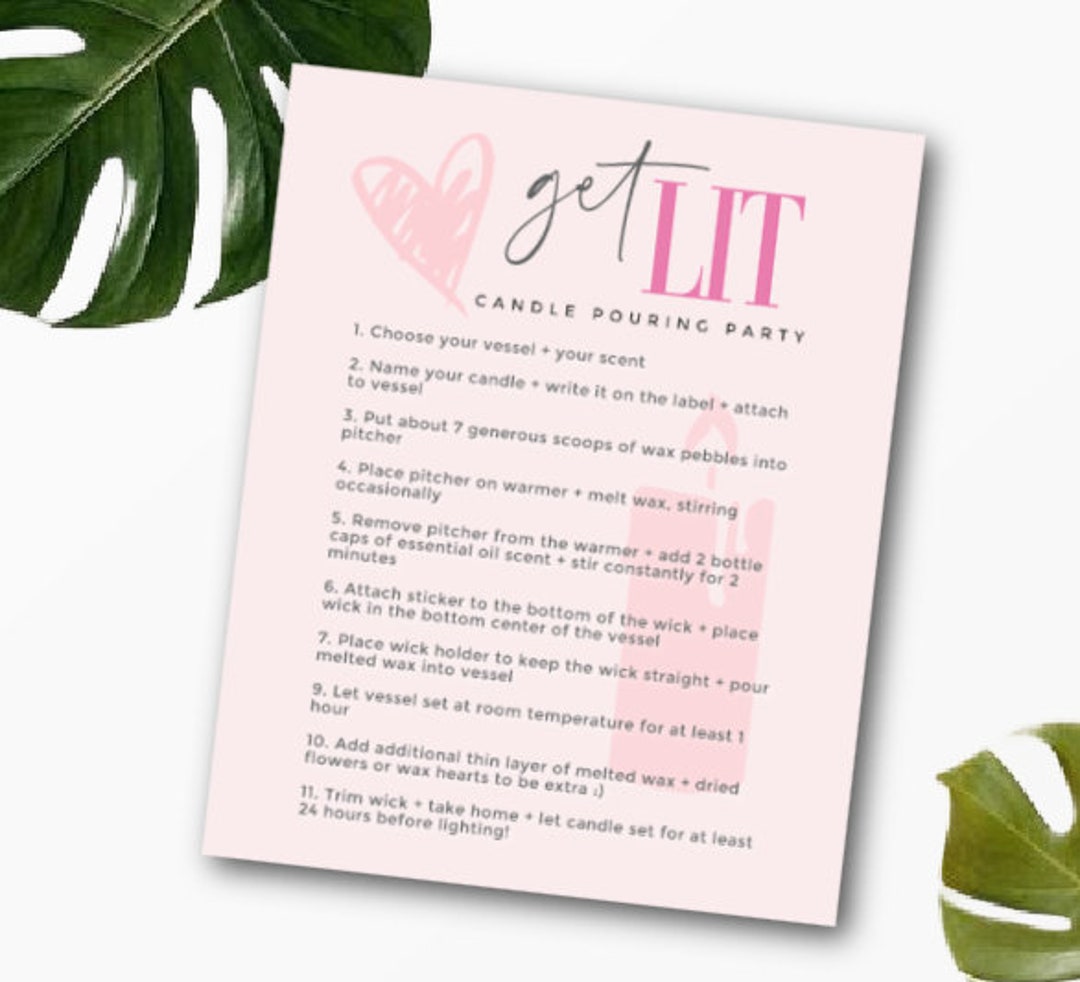 Candle Pouring Party Instructions - Etsy
